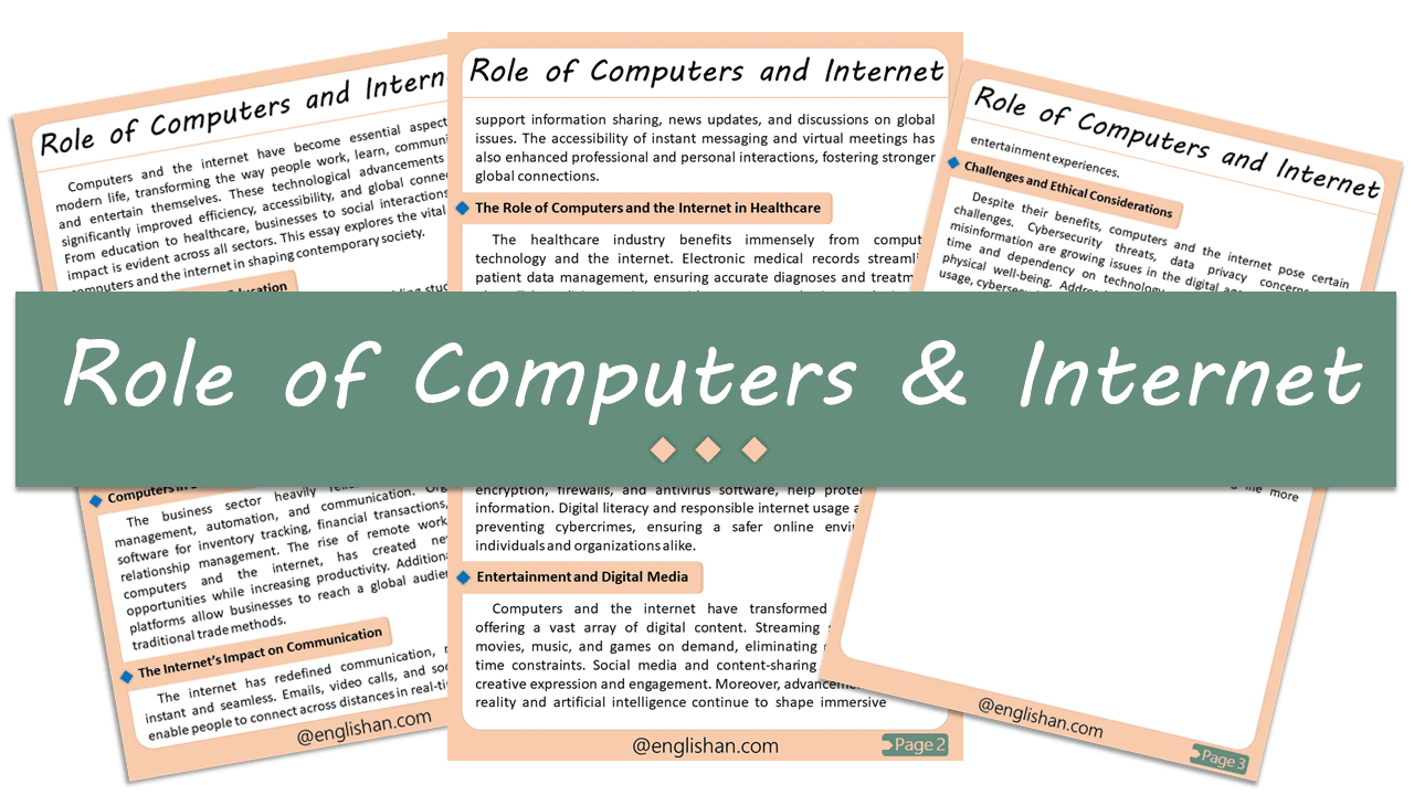 Role of Computers and Internet in Our Lives | 500 Words Essay