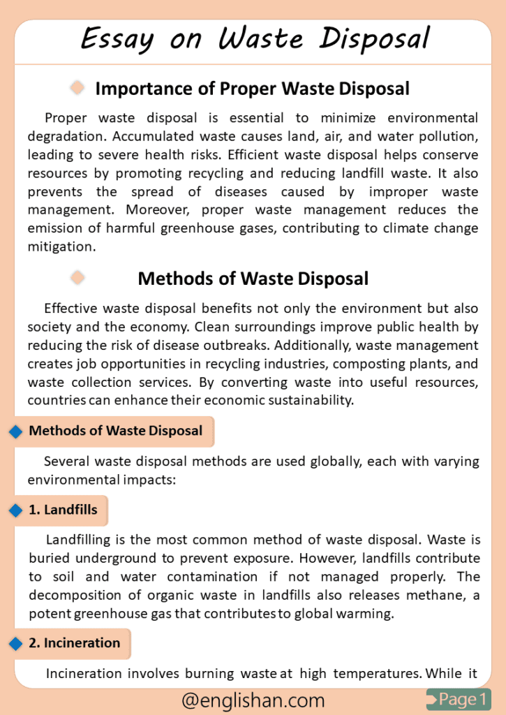 Essay on Waste Disposal 500 Words with Free PDF & Images