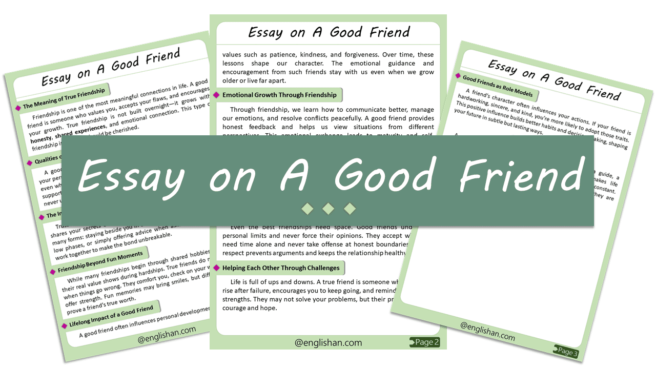 A Good Friend Essay – 10 Lines, 250 Words, and 500 Words