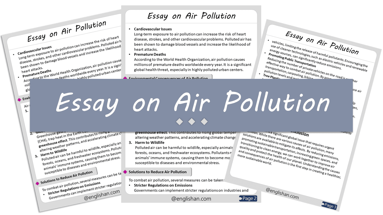 Air Pollution Essay – 10 Lines, 250 Words, and 500 Words