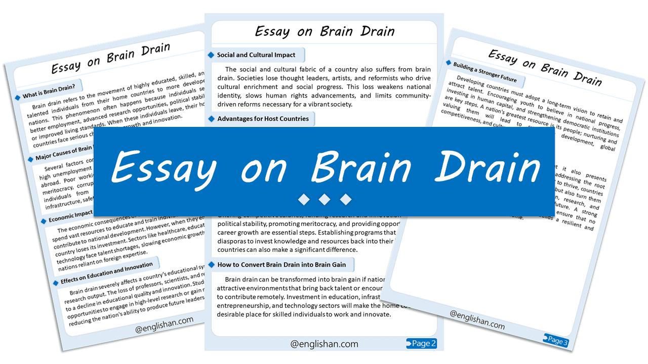 Brain Drain Essay – 10 Lines, 250 Words, and 500 Words