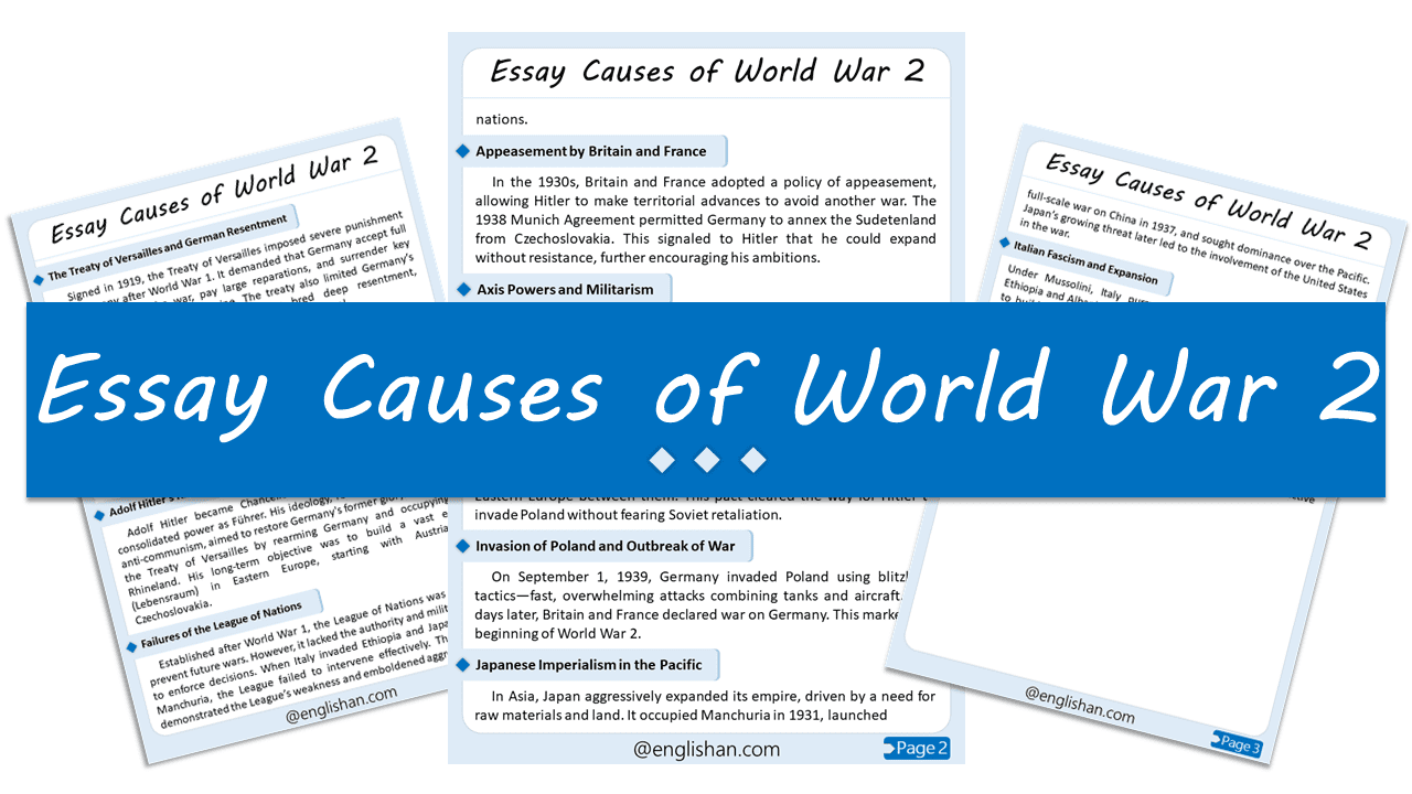 Causes of World War 2 Essay – 10 Lines, and 500 Words