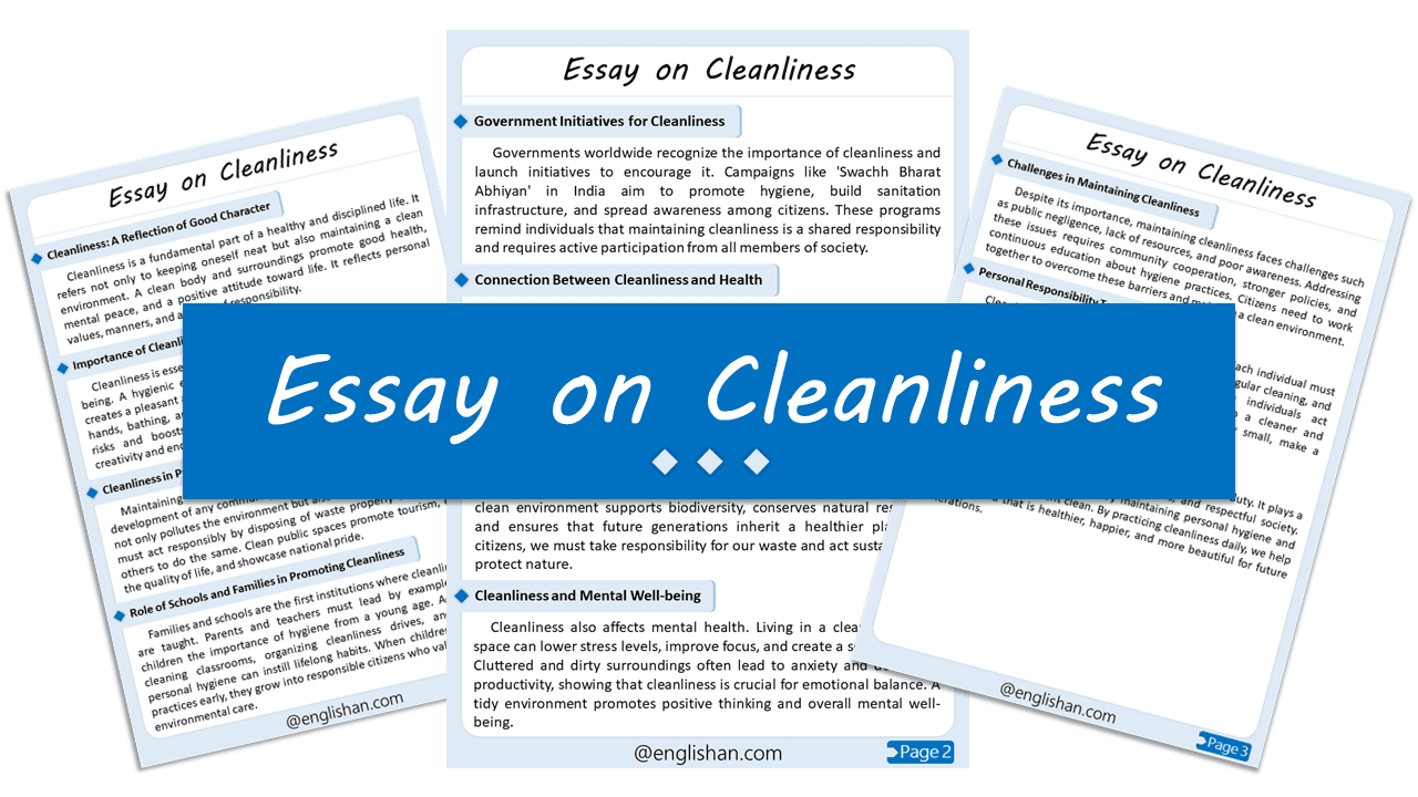 Cleanliness Essay – 10 Lines, 250 Words, and 500 Words