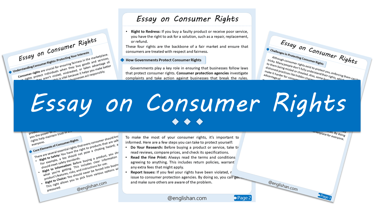 Consumer Rights Essay – 10 Lines, 250 Words, and 500 Words