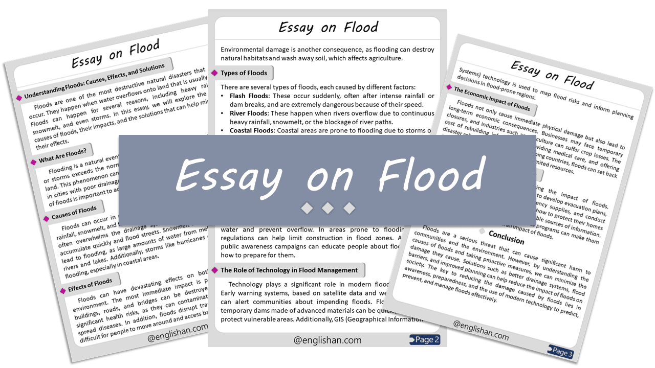 Flood Essay – 10 Lines, 250 Words, and 500 Words