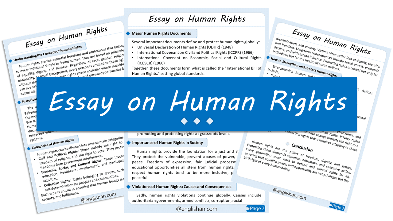 Human Rights Essay – 10 Lines, 250 Words, and 500 Words