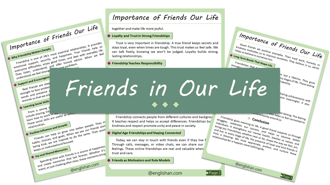 Importance of Friend in Our Life Essay with Free PDF