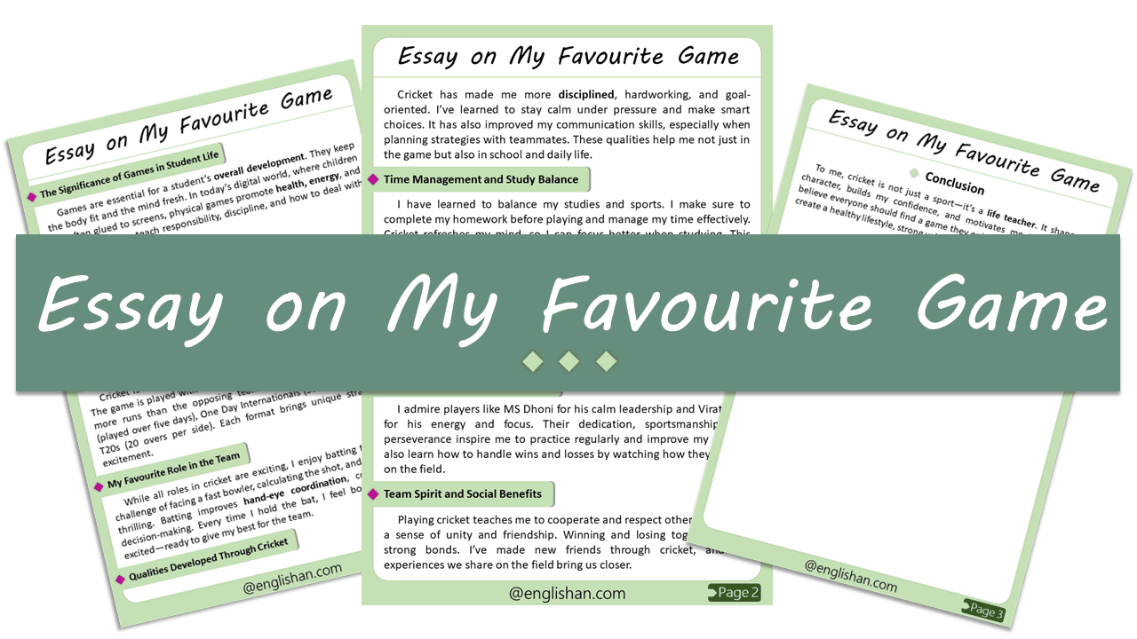My Favourite Game Essay – 10 Lines, 250 Words, and 500 Words