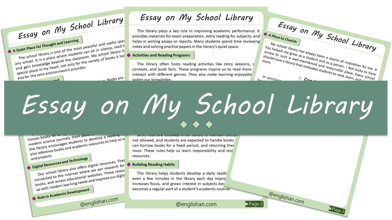 My School Library Essay – 10 Lines, 250 Words, and 500 Words