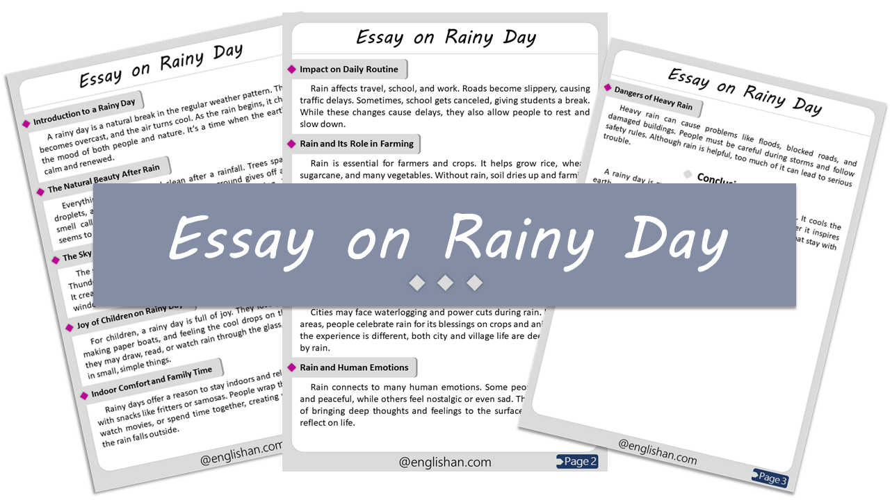 Rainy Day Essay – 10 Lines, 250 Words, and 500 Words
