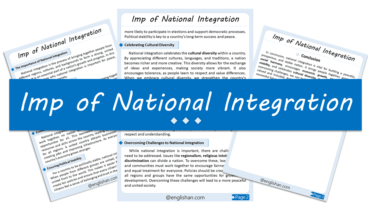 Importance of National Integration Essay with Free PDF