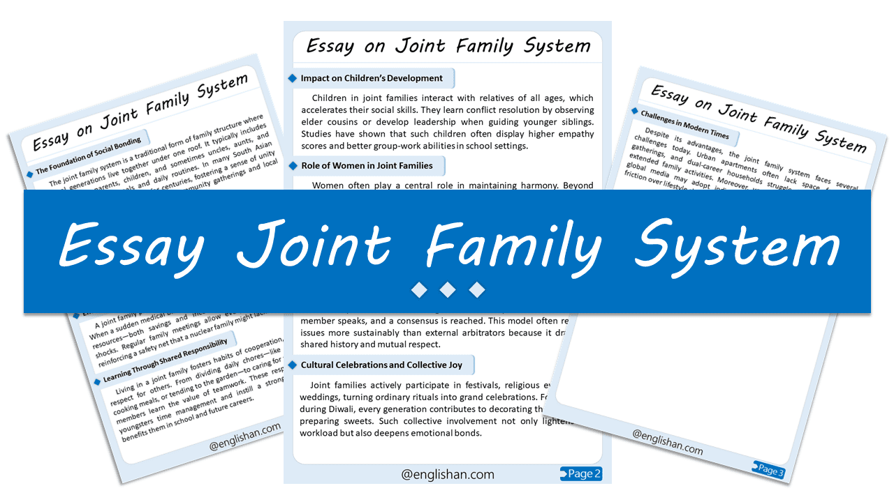 Joint Family System Essay – 10 Lines, 250 Words, and 500 Words