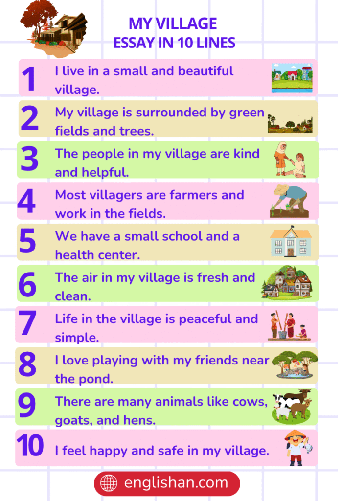 My Village Essay – 10 Lines, 250 Words, and 500 Words