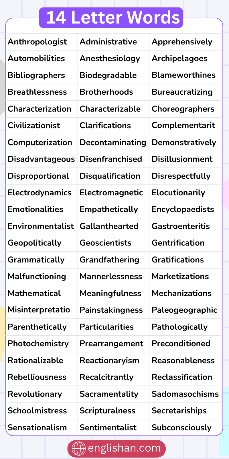14 Letter Words – Full List of 300+ Vocabulary Words