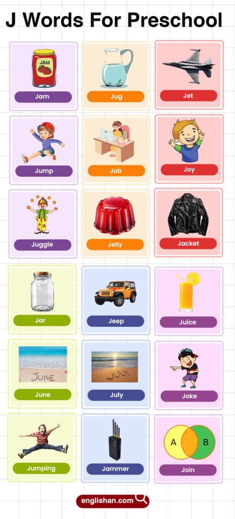 30 Preschool Words That Start With J in English