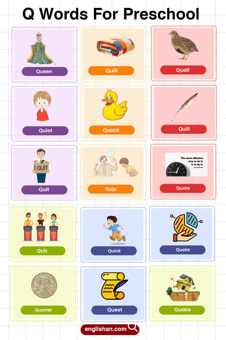 Preschool Words That Start With Q | 35 Words List