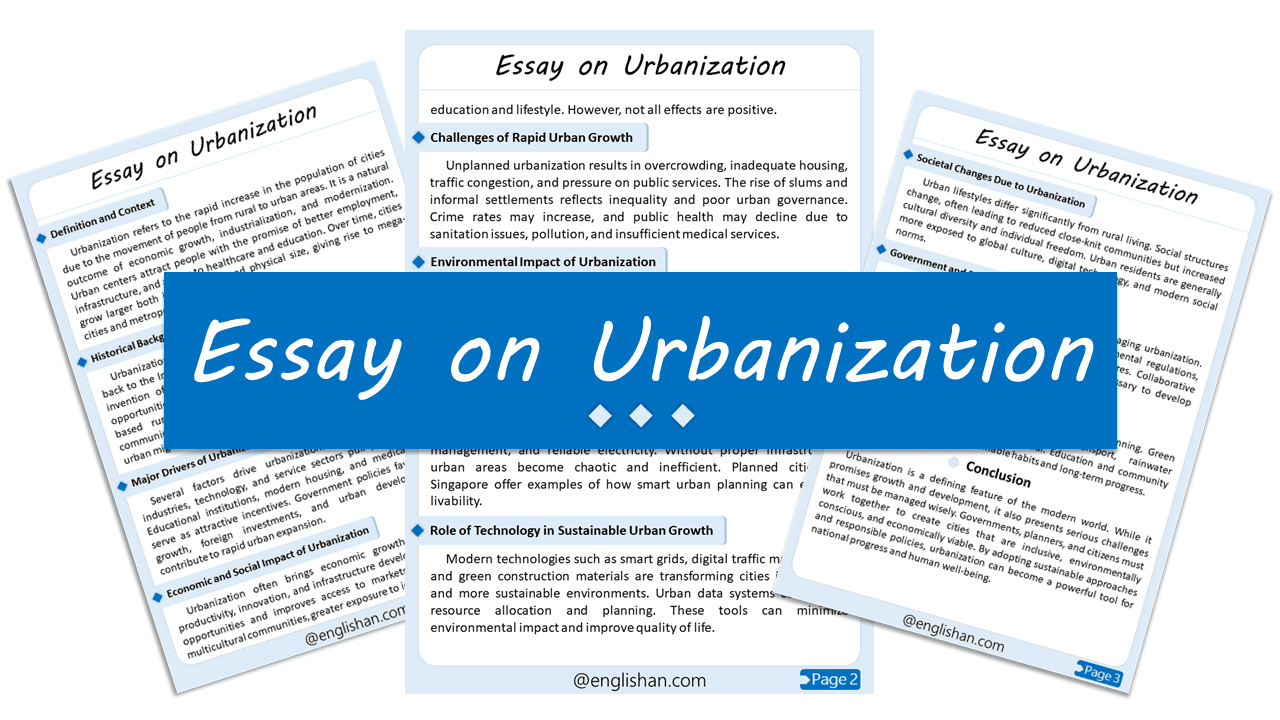 Urbanization Essay – 10 Lines, 250 Words, and 500 Words