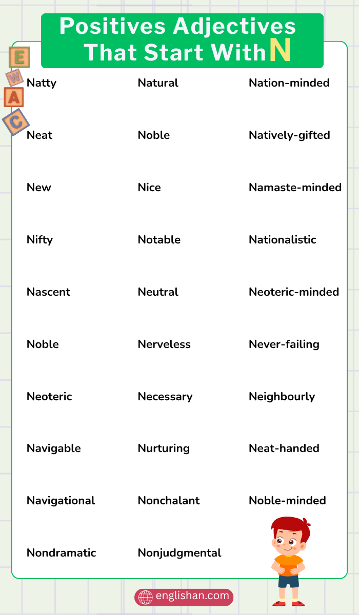 Positive Adjectives That Start With N | 210 N Descriptive Words List