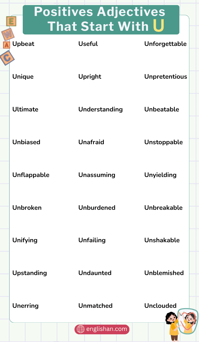 Positive Adjectives That Start With U – Useful U Words for Personality