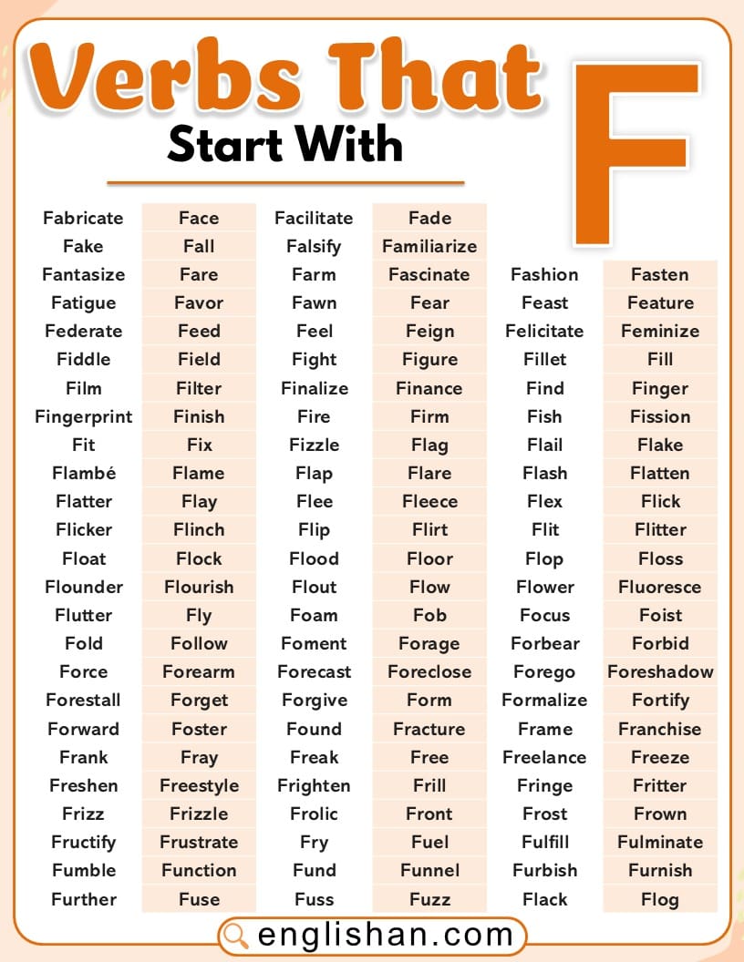 Verbs That Start With F: 450+ Common and Useful English Verbs