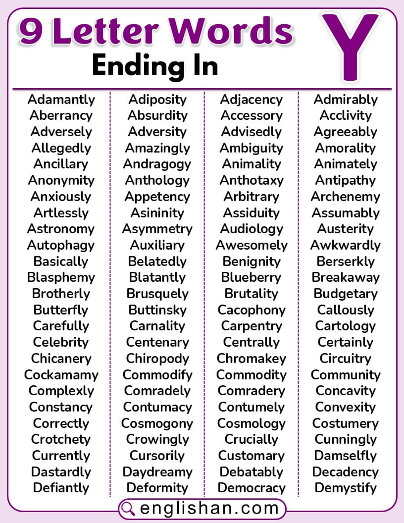 Words That End In Ly