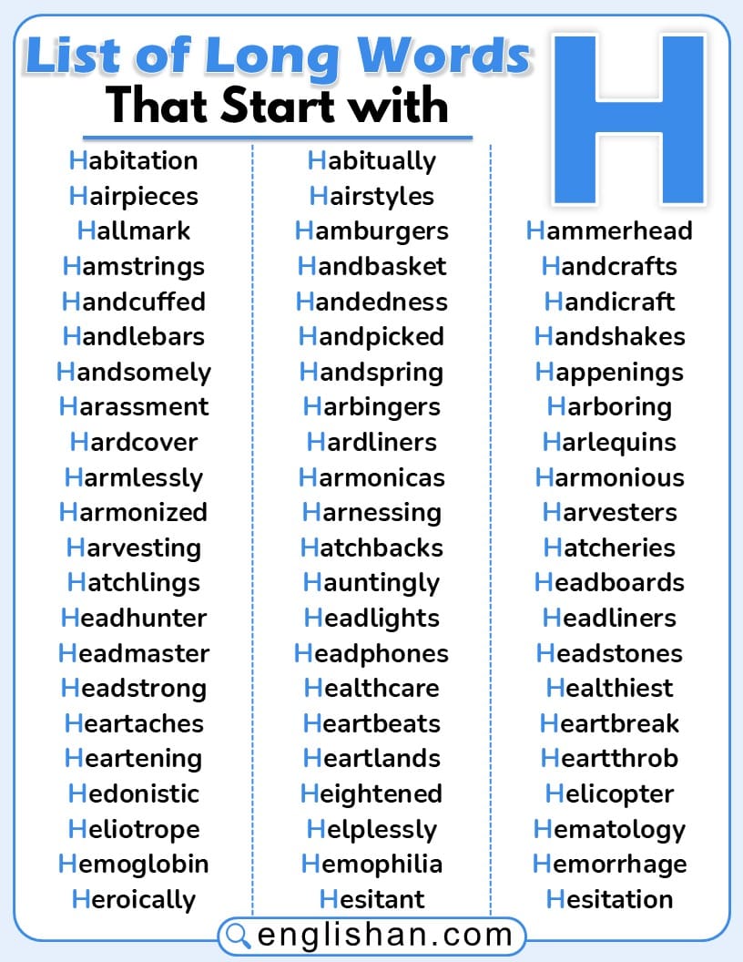100+ Long Words That Start With H – Full List