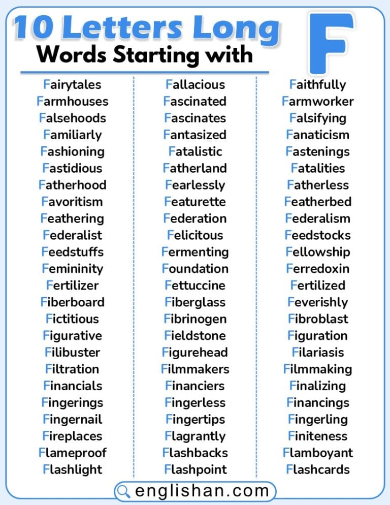 Long Words That Start with F – Complete Word List