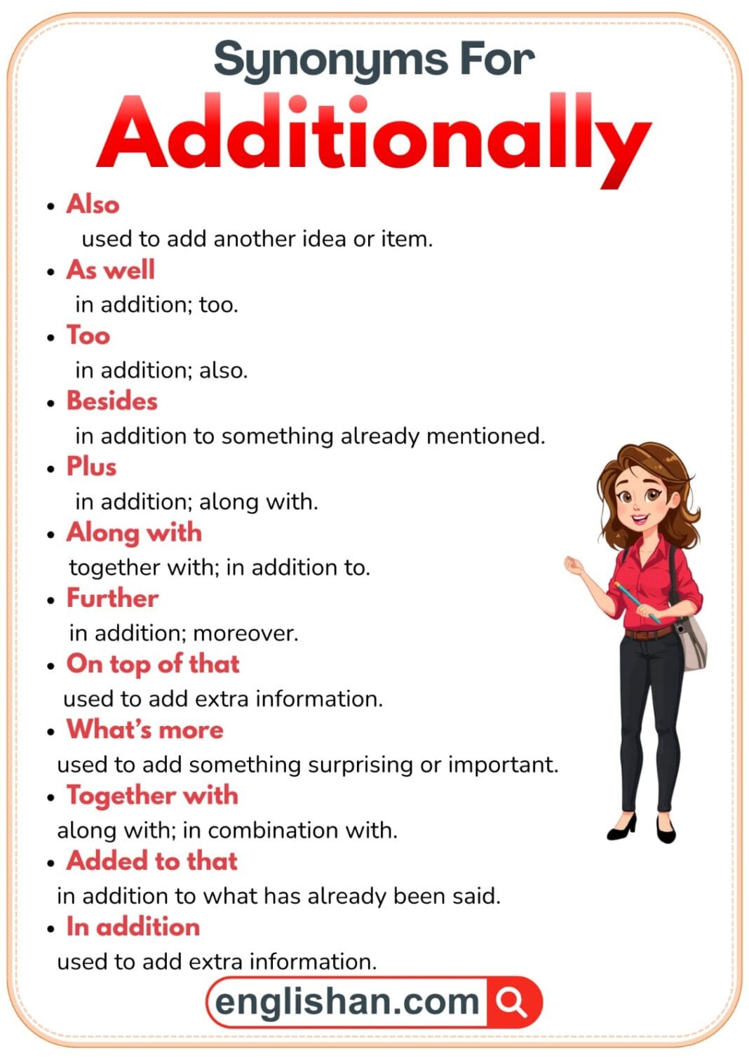 Synonyms for Additionally: 30+ Simple and Advanced Alternatives