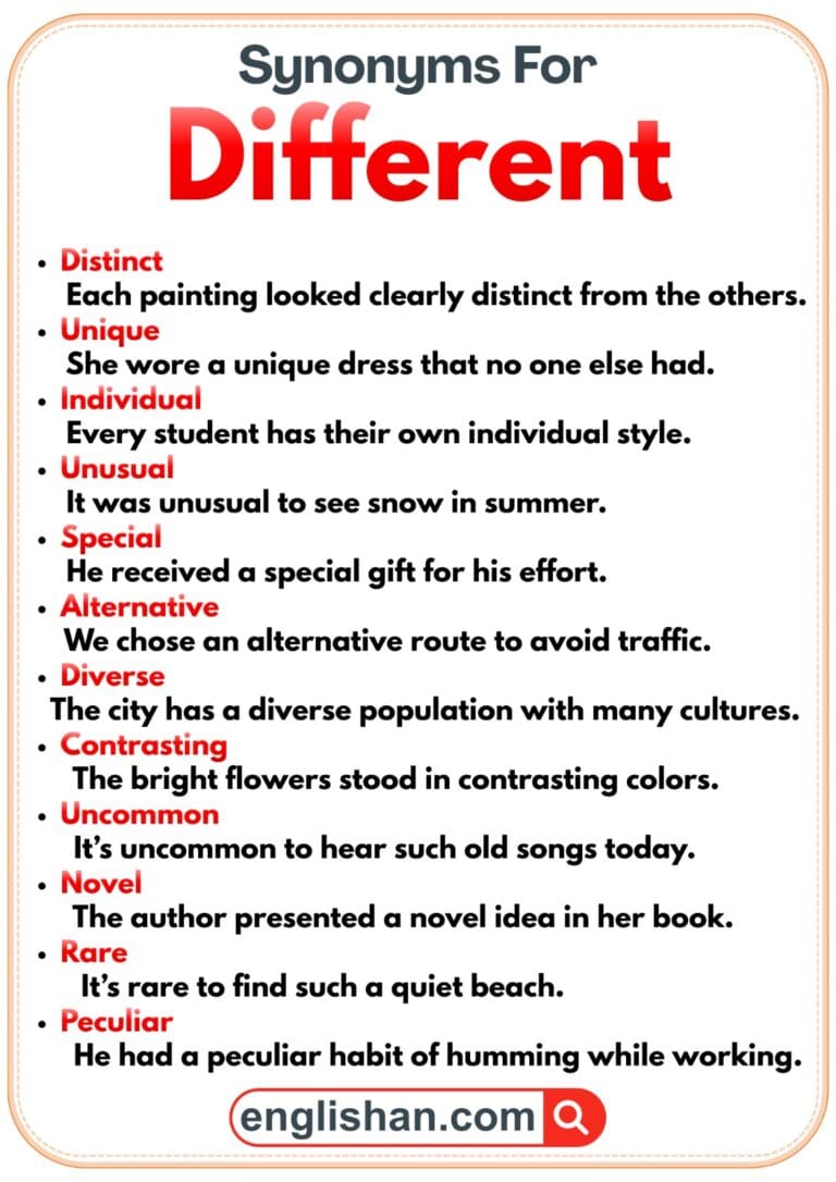 110+ Synonyms for Different: Complete List