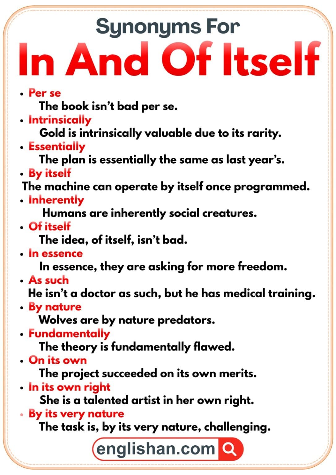 75+ Synonyms for “In And Of Itself” in English With Clear Examples