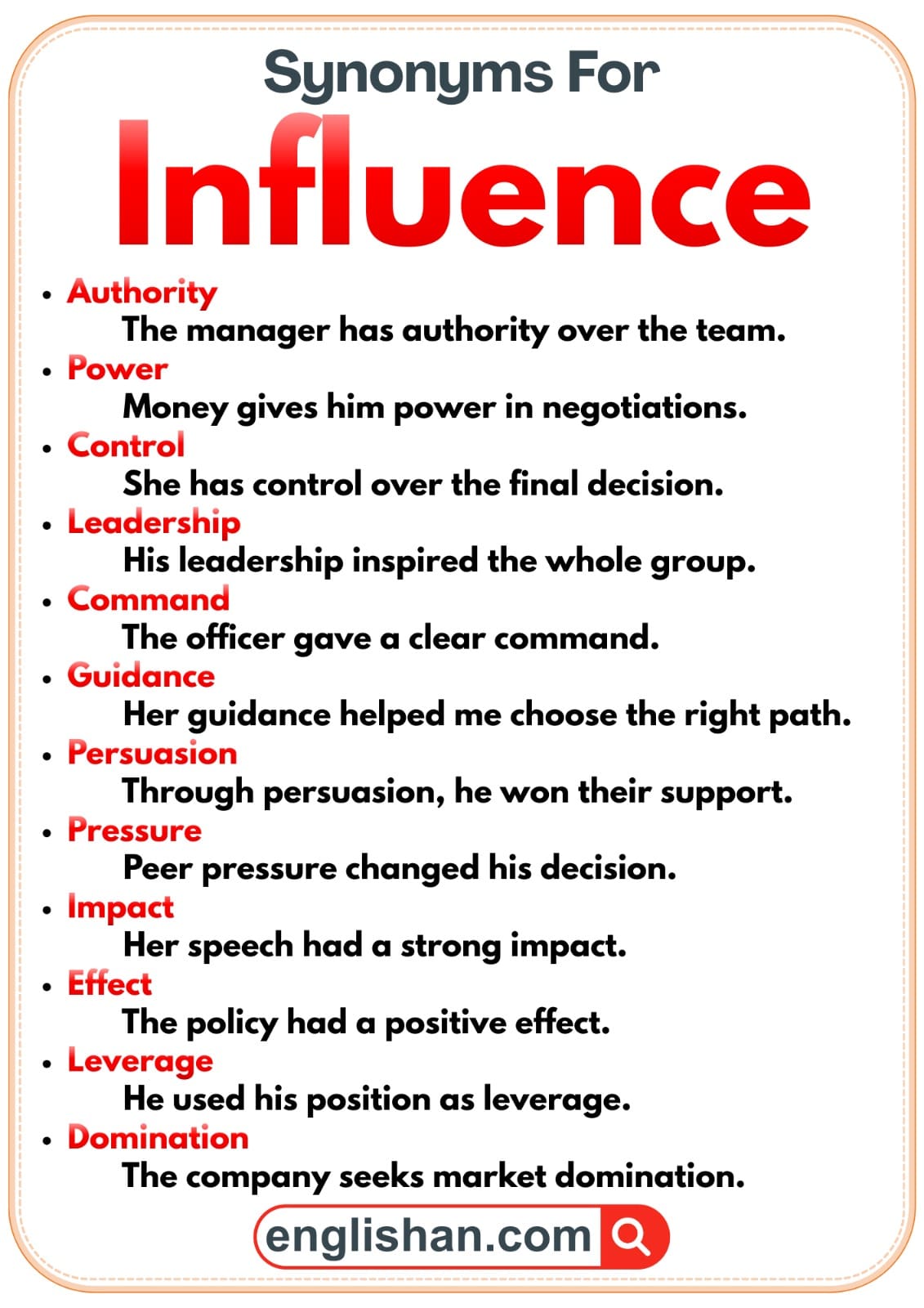 130+ Synonyms for Influence with Meanings and Examples