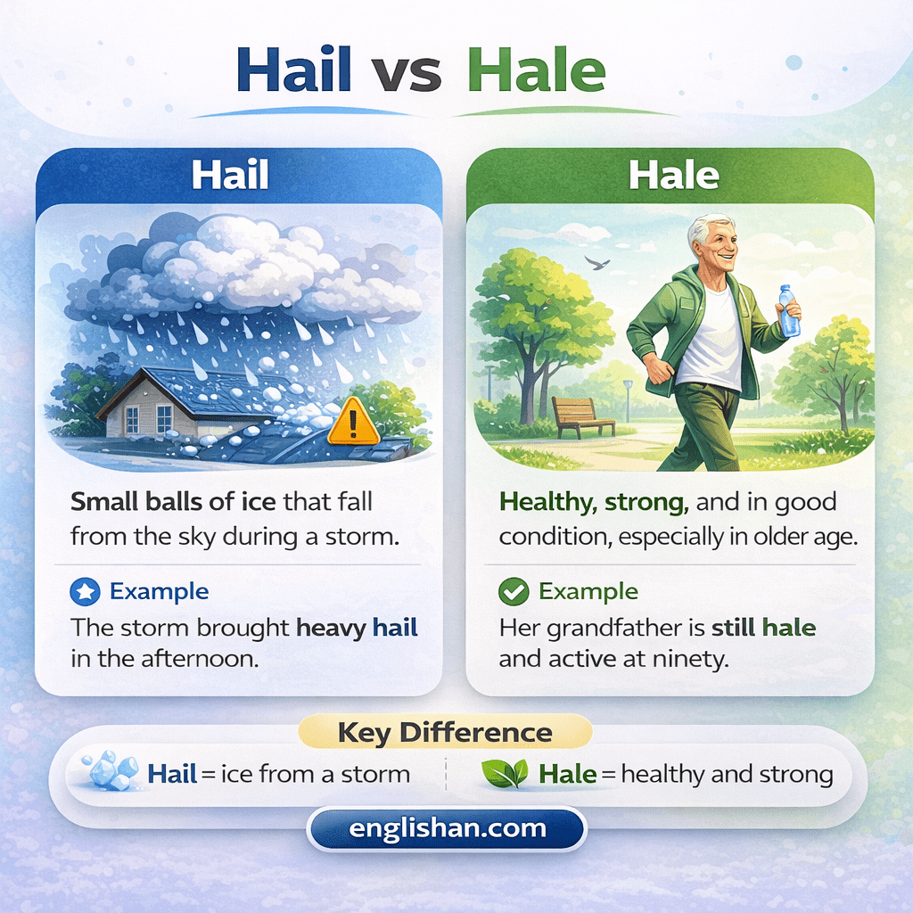 Hail vs Hale: Difference, Meaning, and Examples