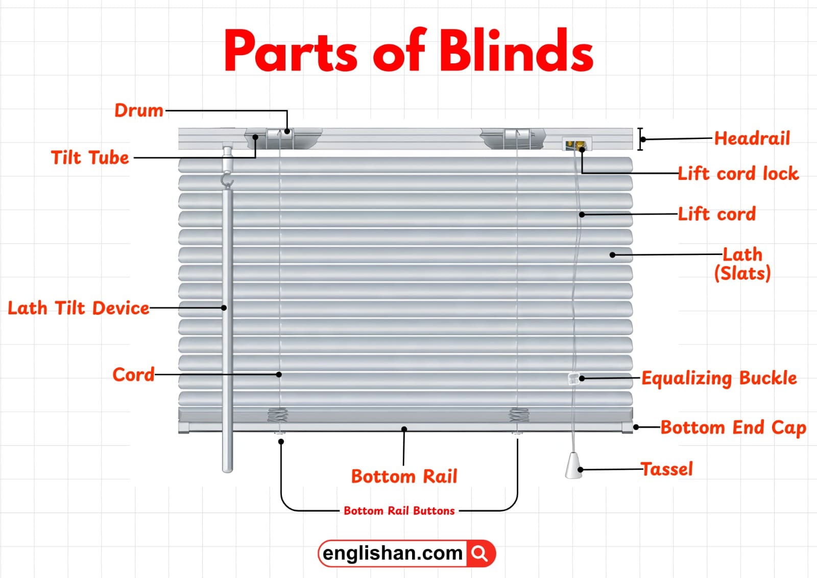 Parts of Blinds: Complete Guide with Labeled Diagram